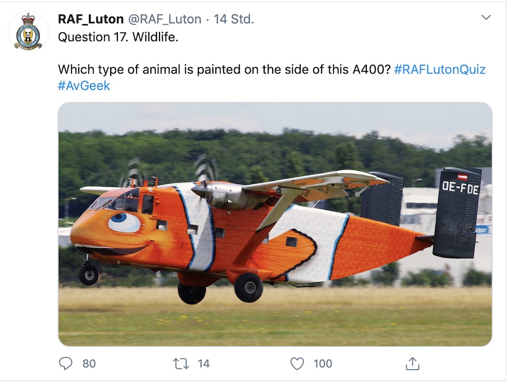 RAF Luton narrt Enthusiasten mit Twitter-Quiz - Aerobuzz.de